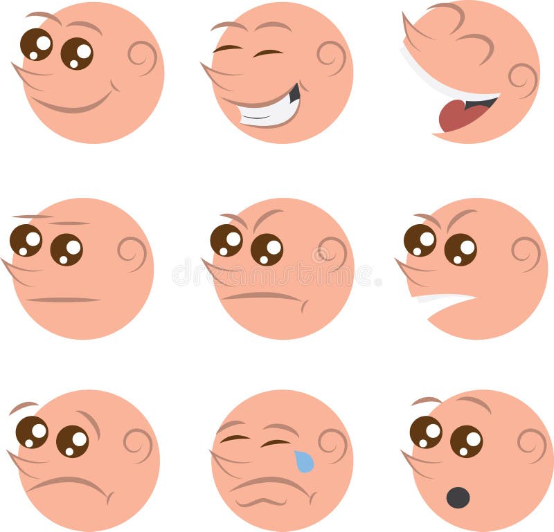 Round Faces stock vector. Illustration of thoughtful - 22685080