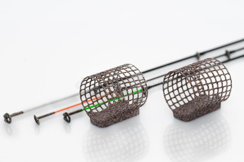 Round Feeder Baskets Next To Feeder Rod Tips Stock Photo - Image of ...