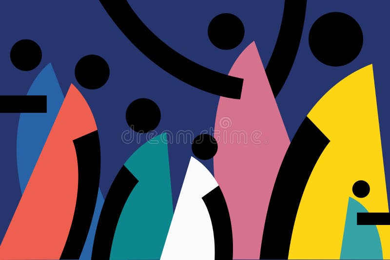 Illustration of Figures To Represent a Group of Different People Stock ...