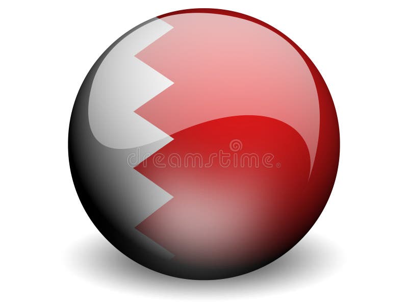 Round Flag of Bahrain stock illustration. Illustration of flag - 4620039