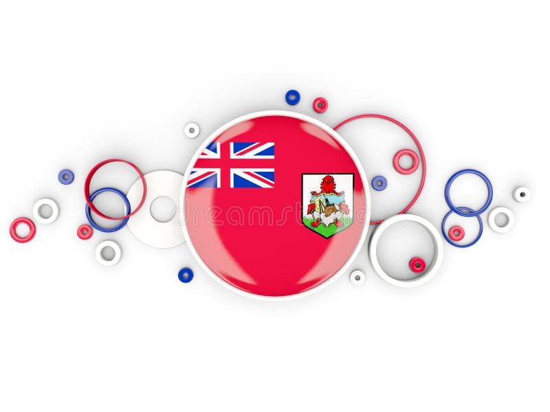 Round Flag of Bermuda with Circles Pattern Stock Illustration ...