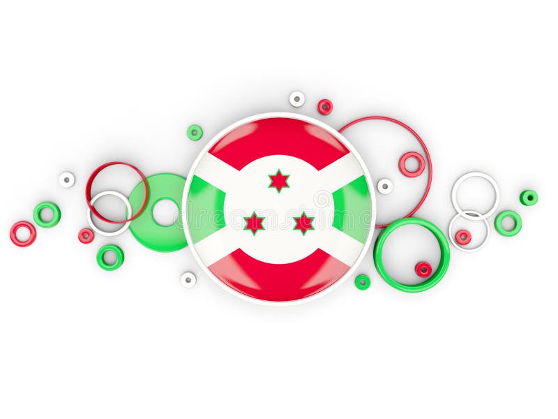 Round Flag of Burundi with Circles Pattern Stock Illustration ...