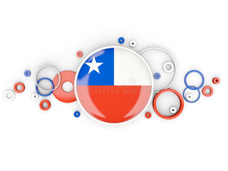 Round Flag of Chile with Circles Pattern Stock Illustration ...