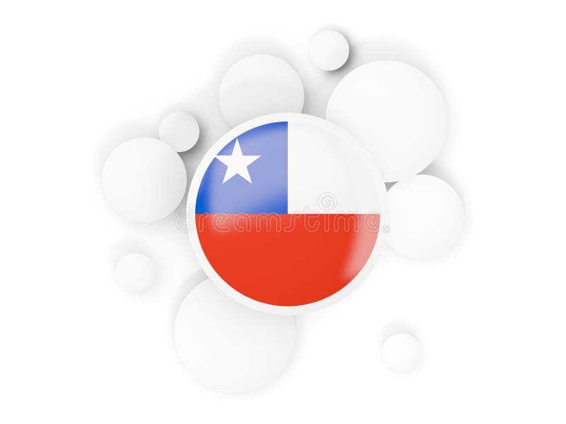 Round Flag of Chile with Circles Pattern Stock Illustration ...