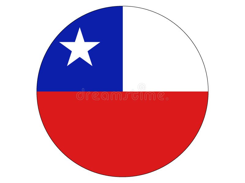 Round flag of Chile stock vector. Illustration of washington - 131005063