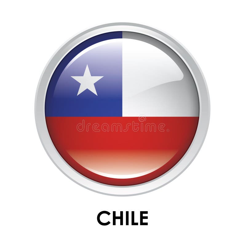 Round flag of Chile stock illustration. Illustration of flag - 260647536