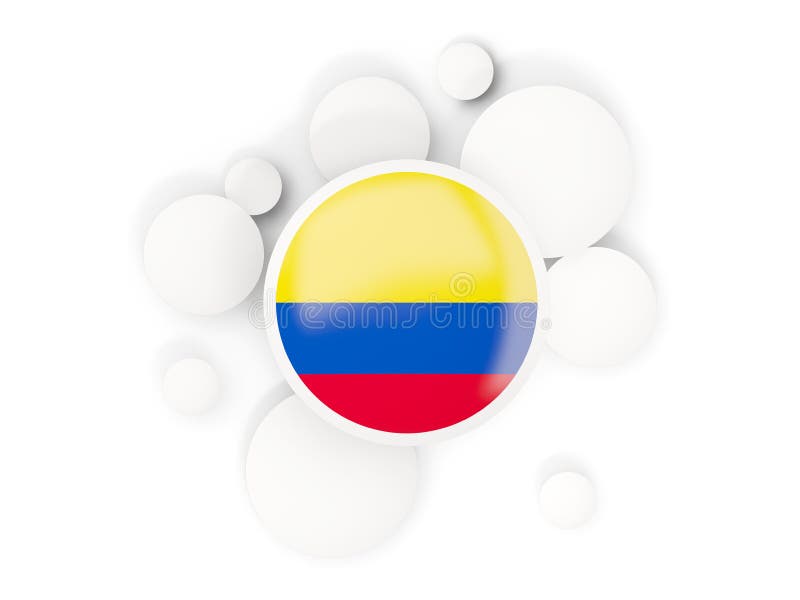 Round Flag of Colombia with Circles Pattern Stock Illustration ...