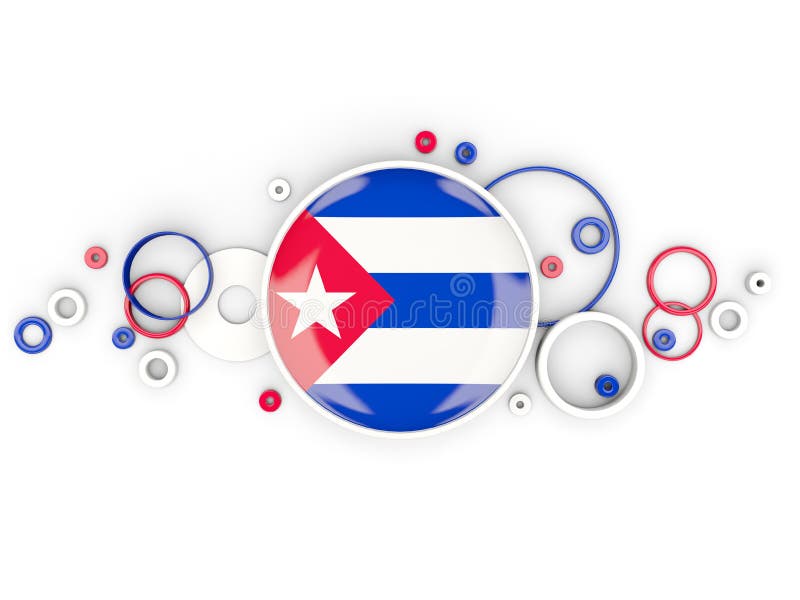 Round Flag of Cuba with Circles Pattern Stock Illustration ...