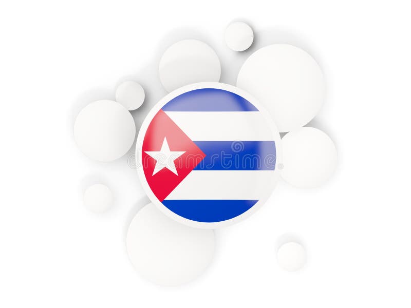 Round Flag of Cuba with Circles Pattern Stock Illustration ...