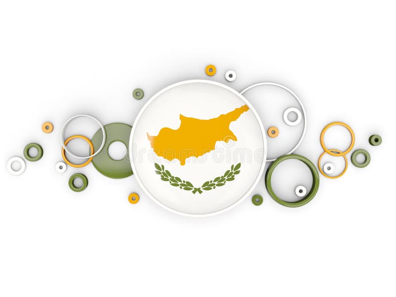 Round Flag of Cyprus with Circles Pattern Stock Illustration ...