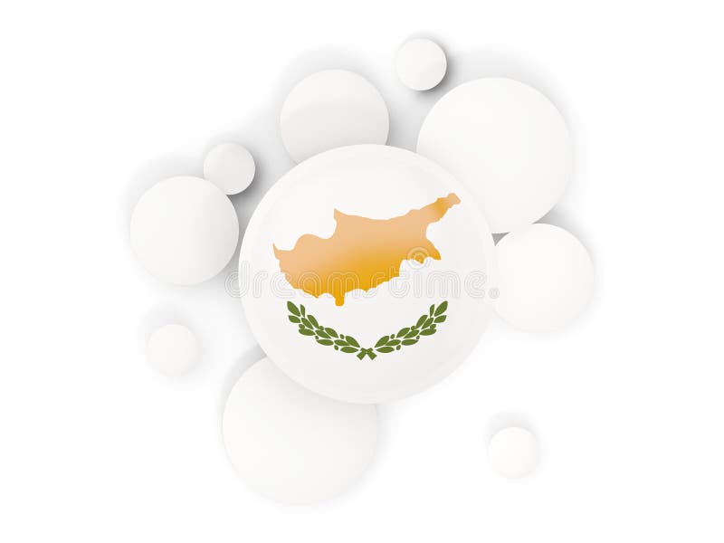 Round Flag of Cyprus with Circles Pattern Stock Illustration ...