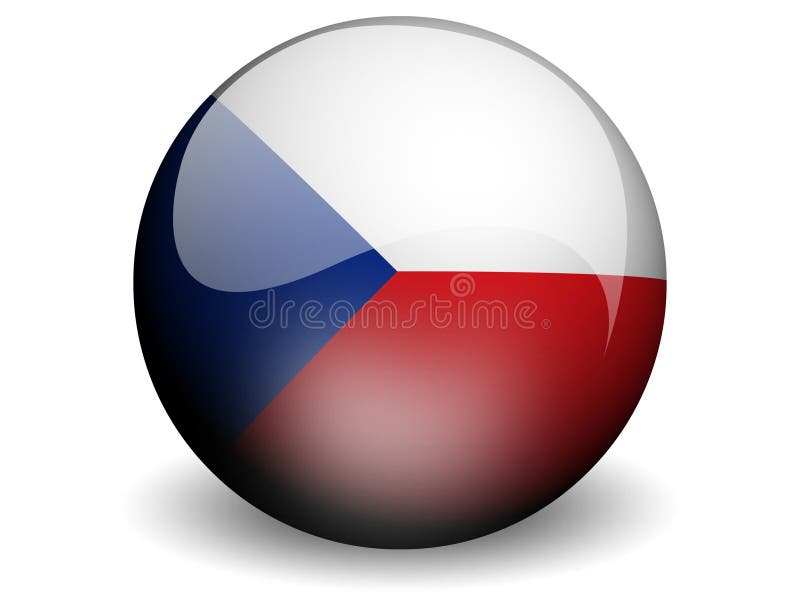 Round Flag of Czech Repulic Stock Illustration - Illustration of czech ...