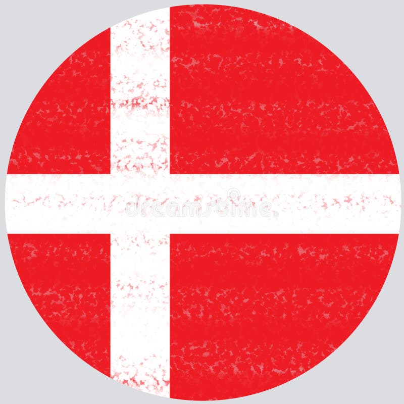 Round flag of Denmark stock illustration. Illustration of patriotism ...
