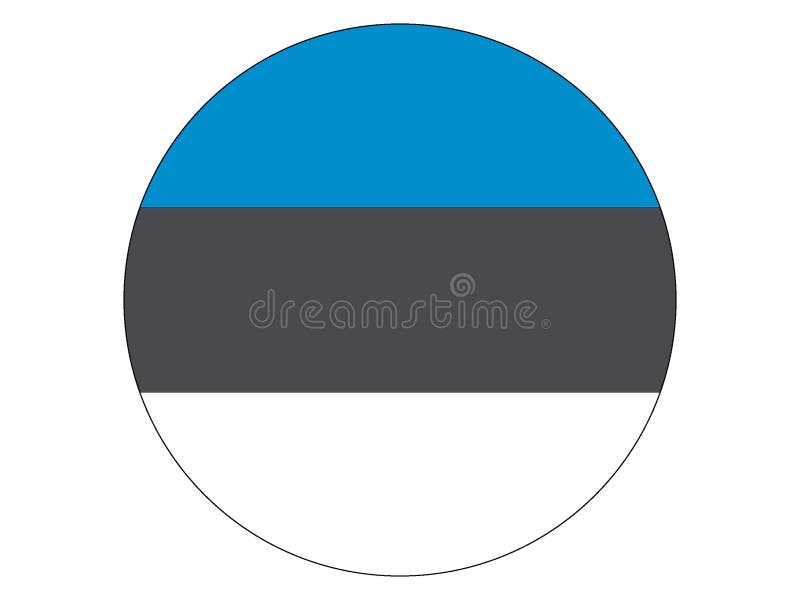Round flag of Estonia stock vector. Illustration of ireland - 131008494