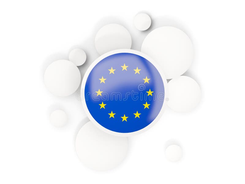 Round Flag of European Union with Circles Pattern Stock Illustration ...