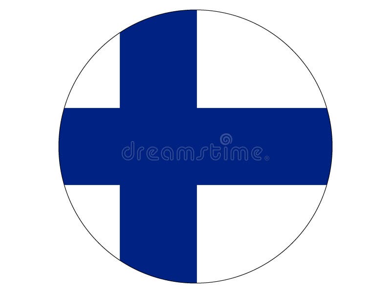 Round flag of Finland stock vector. Illustration of europe - 131008521