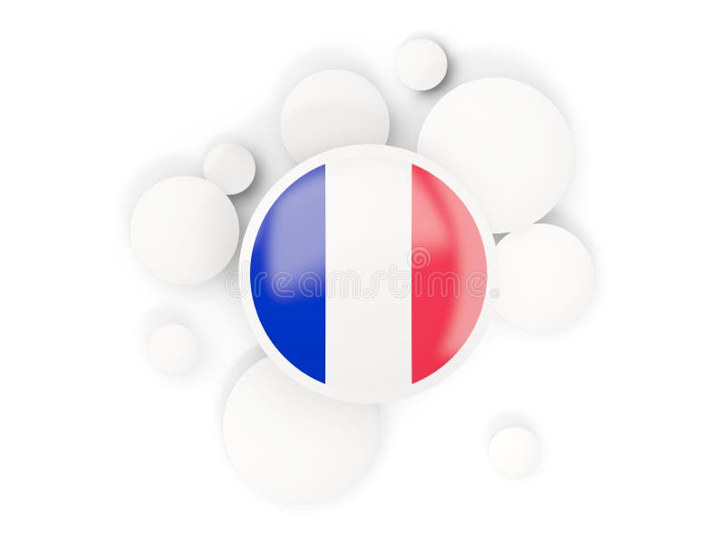 Round Flag of France with Circles Pattern Stock Illustration ...