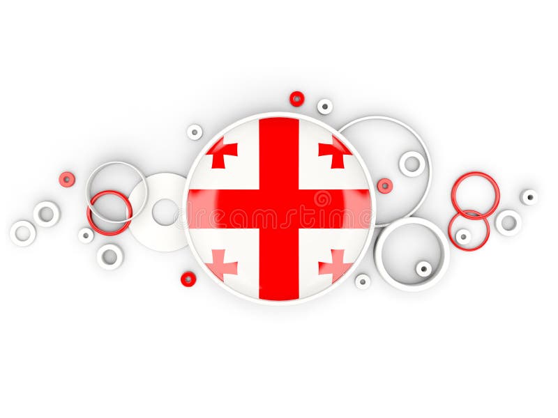 Round Flag of Georgia with Circles Pattern Stock Illustration ...