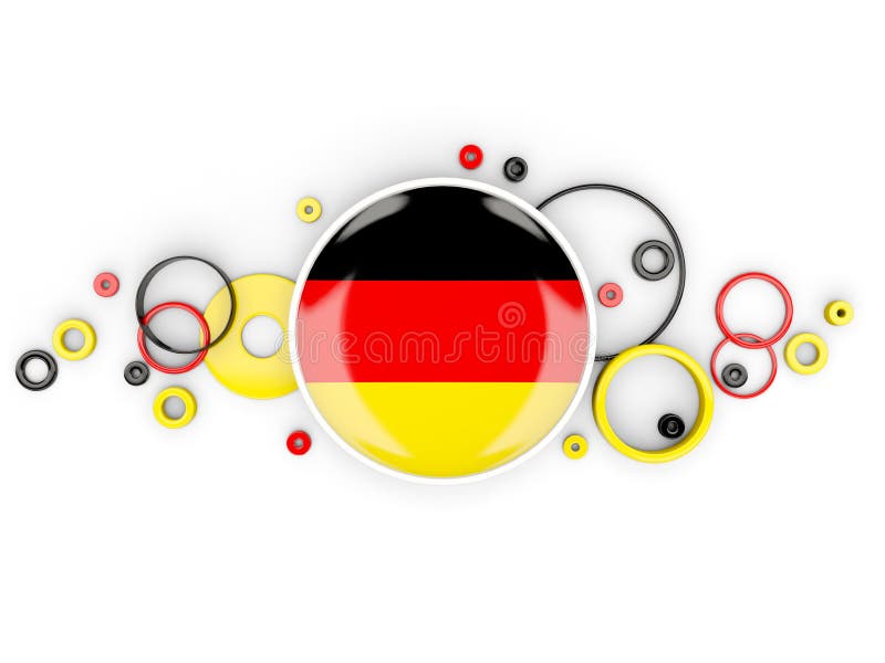 Round Flag of Germany with Circles Pattern Stock Illustration ...