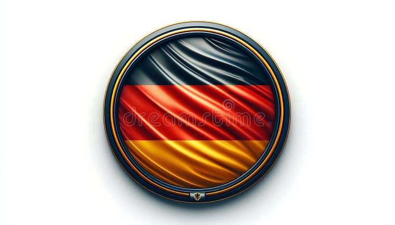 Round Flag of Germany on a White Background Stock Illustration ...