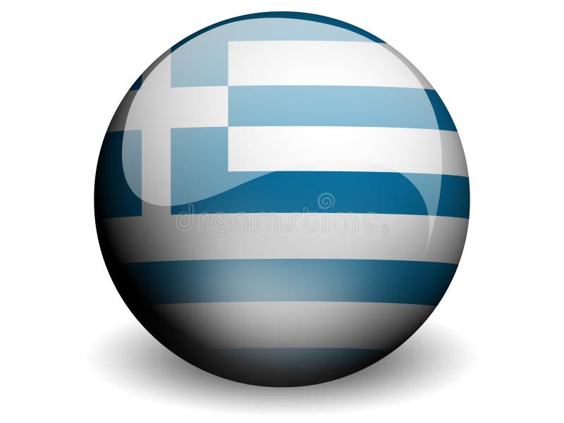 Round Flag of Greece stock illustration. Illustration of cyan - 4647597