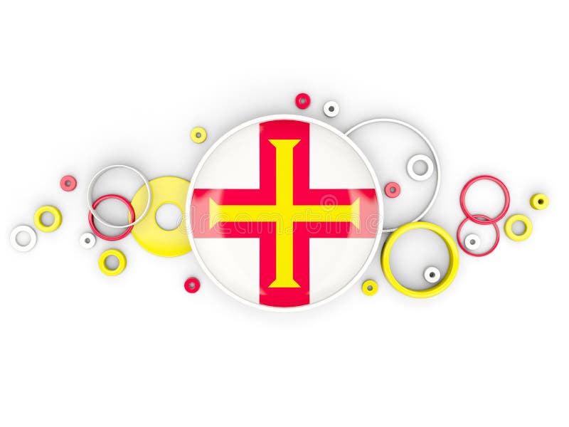Round Flag of Guernsey with Circles Pattern Stock Illustration ...