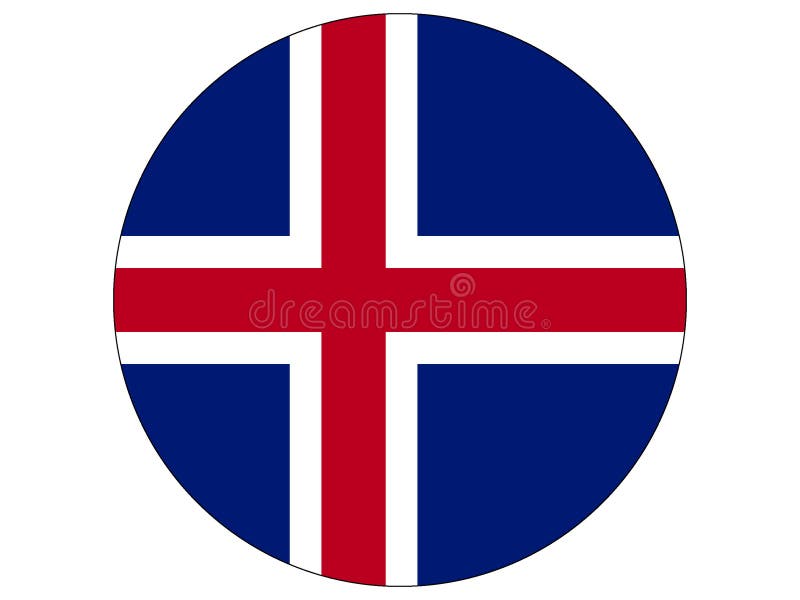 Round flag of Iceland stock vector. Illustration of albania - 131008670