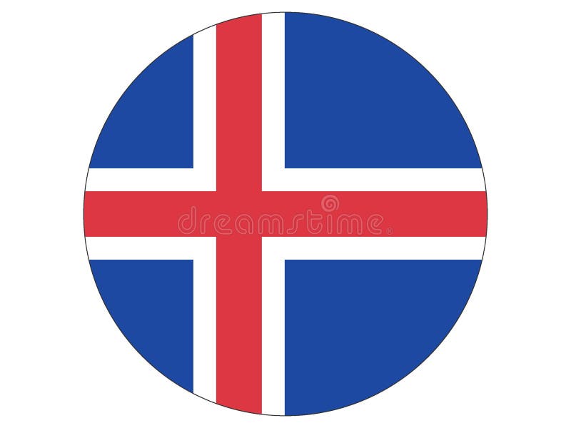 Round Flag of Iceland stock vector. Illustration of dagestan - 134106055