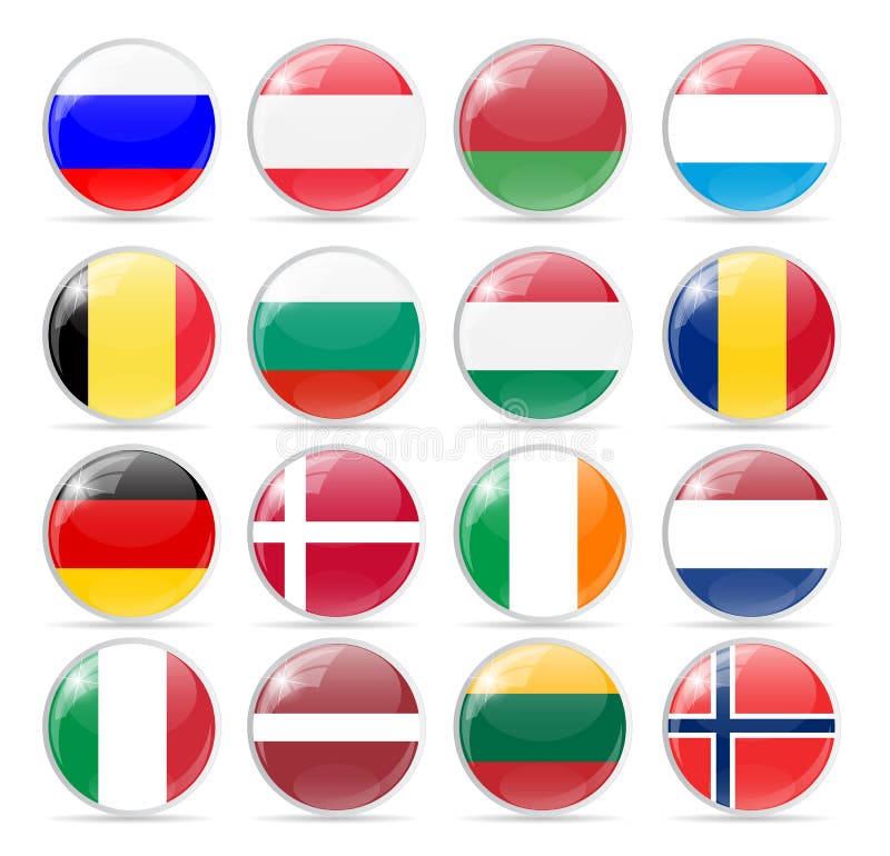 Round Flag Icon Vector Illustration Stock Vector - Illustration of ...