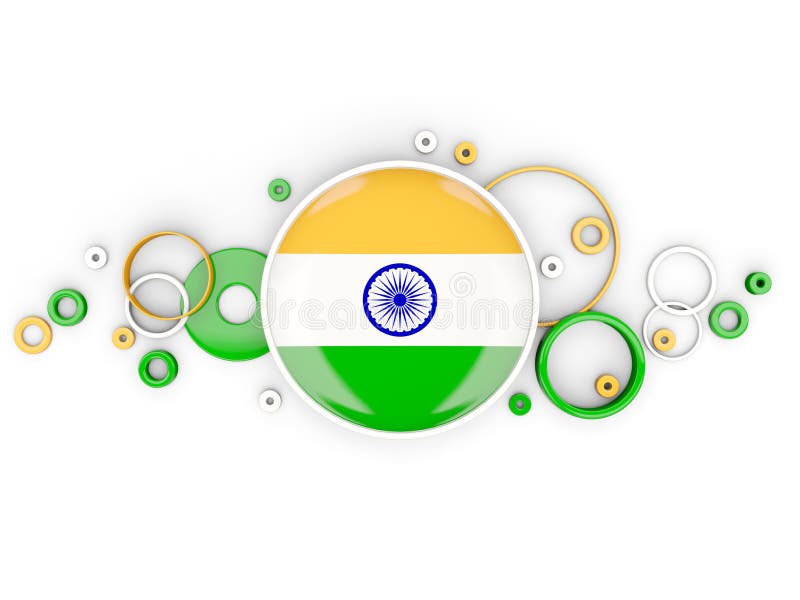 Round Flag of India with Circles Pattern Stock Illustration ...