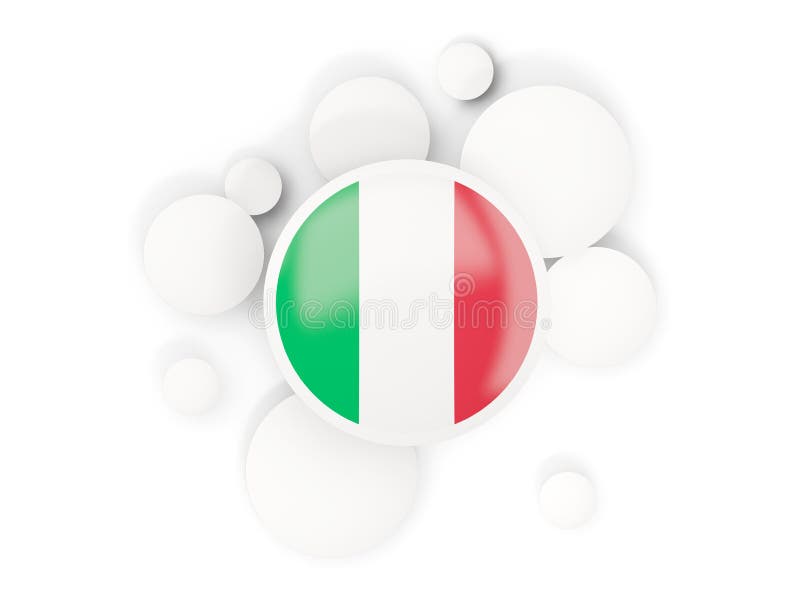 Round Flag of Italy with Circles Pattern Stock Illustration ...