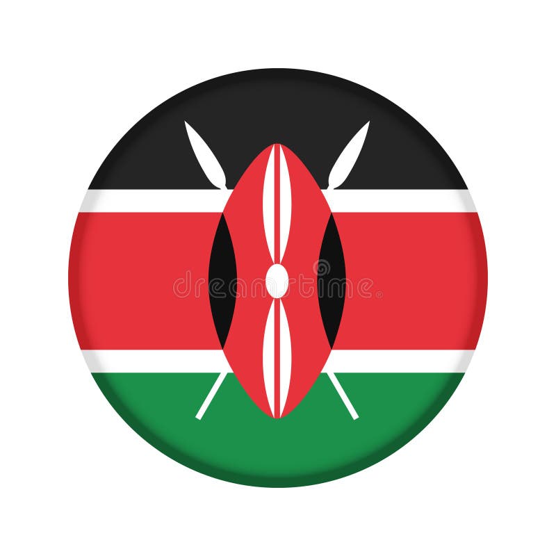 Round flag of Kenya stock illustration. Illustration of national ...