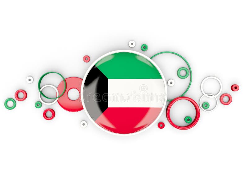 Round Flag of Kuwait with Circles Pattern Stock Illustration ...
