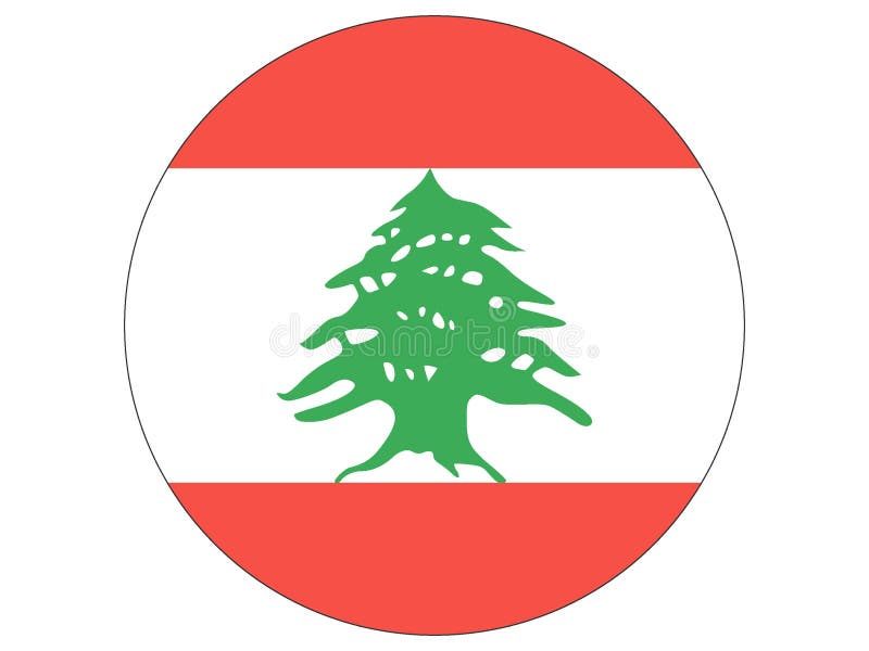 Round Flag of Lebanon stock vector. Illustration of dagestan - 134226890