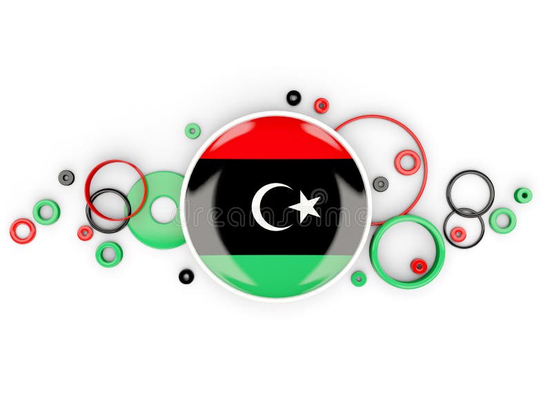 Round Flag of Libya with Circles Pattern Stock Illustration ...