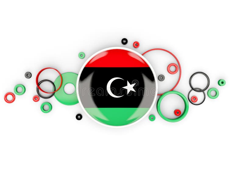 Round Flag of Libya with Circles Pattern Stock Illustration ...