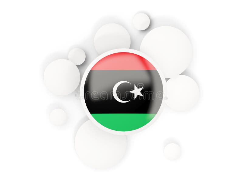 Round Flag of Libya with Circles Pattern Stock Illustration ...