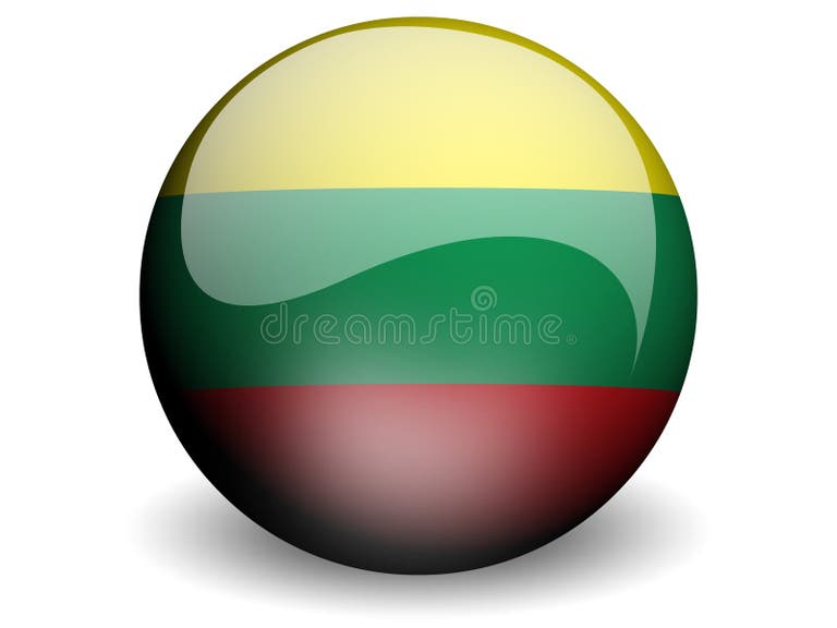 Round Flag of Lithuania stock illustration. Illustration of lithuania ...