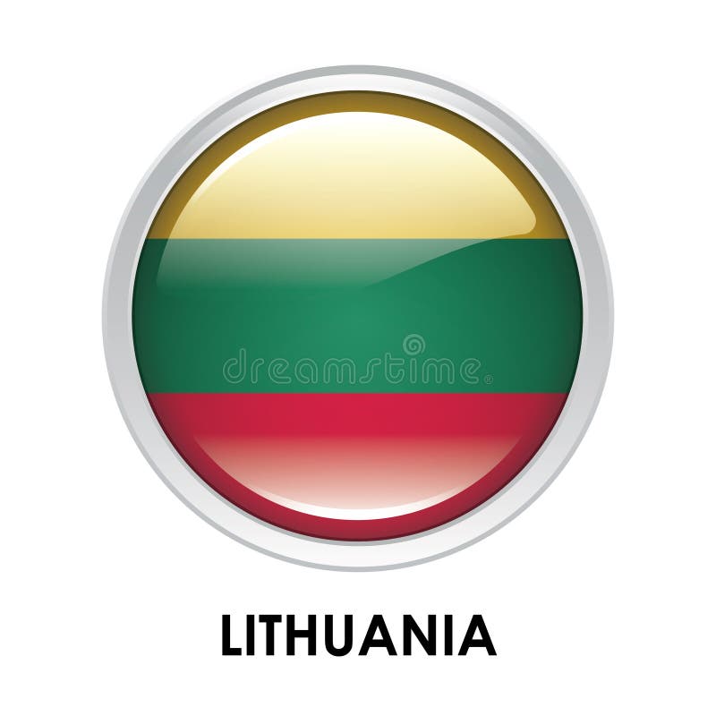 Round flag of Lithuania stock illustration. Illustration of color ...