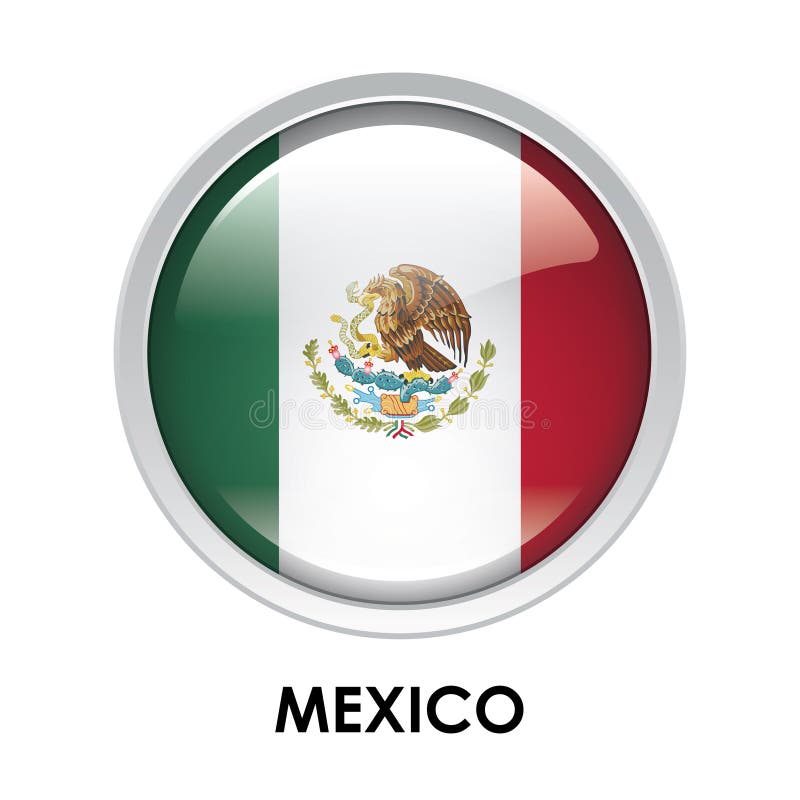 Round flag of Mexico stock illustration. Illustration of design - 260658007