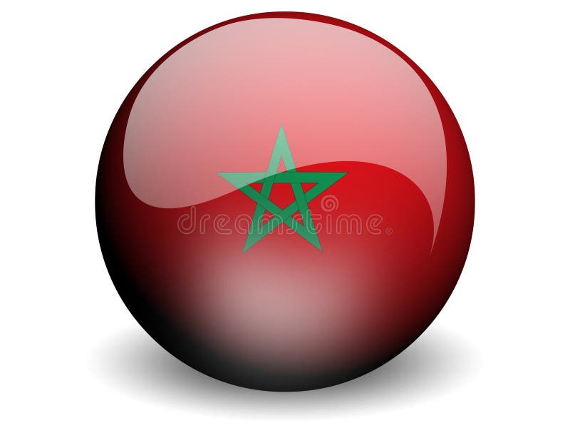 Round Flag of Morocco stock illustration. Illustration of glass - 4849987