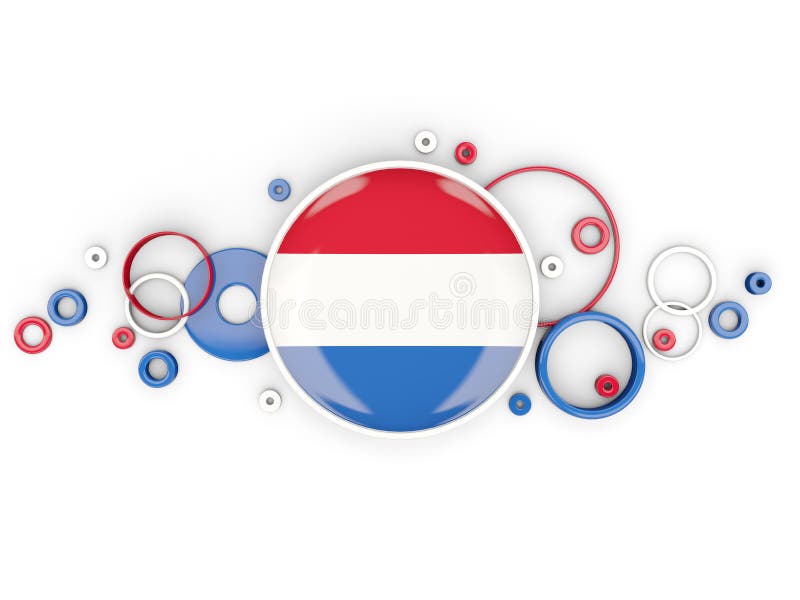 Round Flag of Netherlands with Circles Pattern Stock Illustration ...