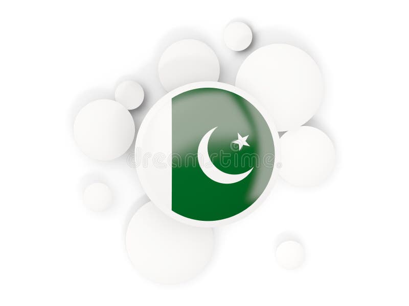 Round Flag of Pakistan with Circles Pattern Stock Illustration ...