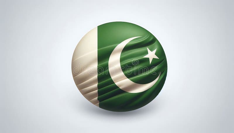 Round Flag of Pakistan on a White Background Stock Illustration ...