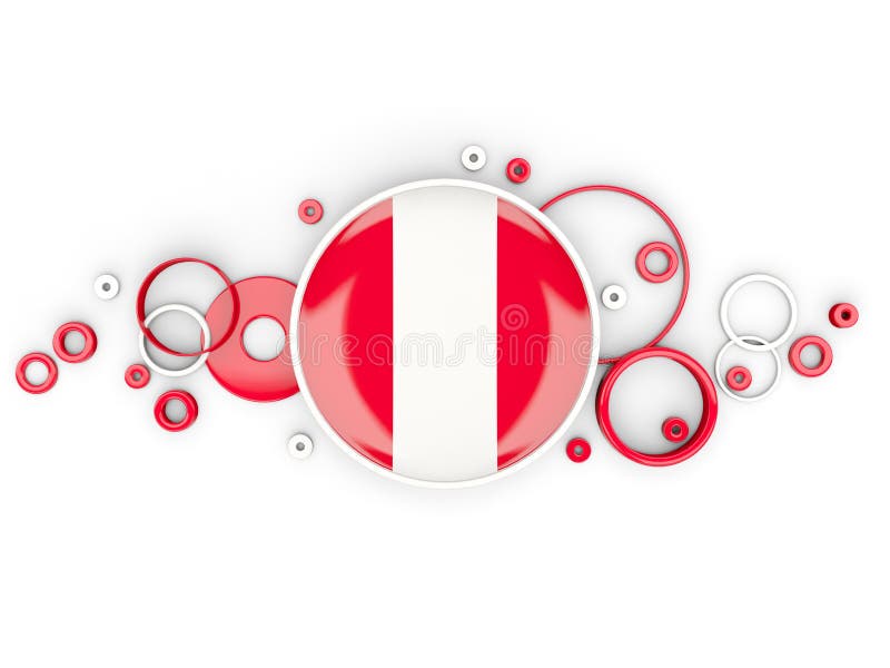 Round Flag of Peru with Circles Pattern Stock Illustration ...