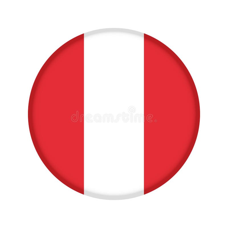 Round flag of Peru stock illustration. Illustration of emblem - 357103209