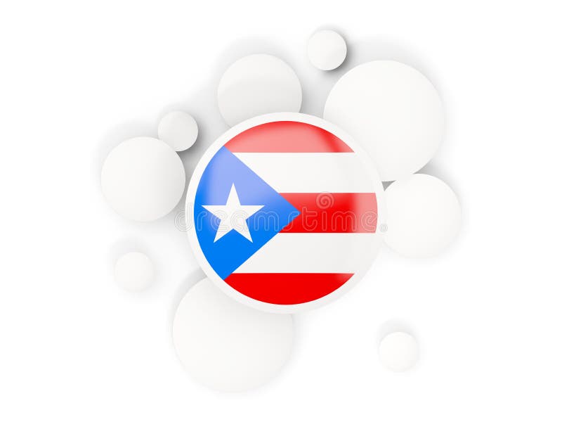 Round Flag of Puerto Rico with Circles Pattern Stock Illustration ...