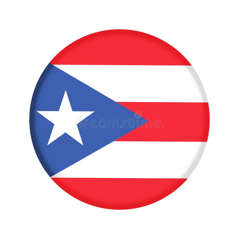 Round flag of Puerto Rico stock illustration. Illustration of ensign ...