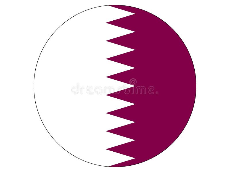 Round Flag of Qatar stock vector. Illustration of thailand - 131006804