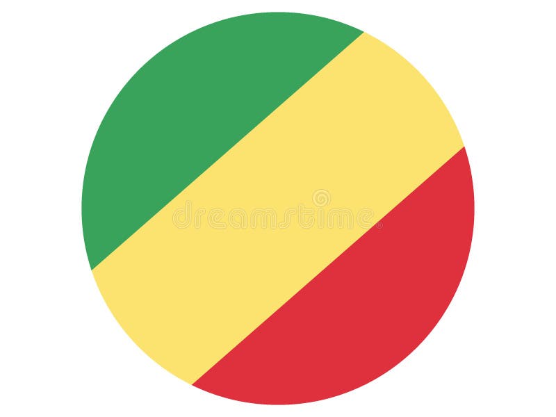 Round Flag of the Republic of the Congo Stock Vector - Illustration of ...